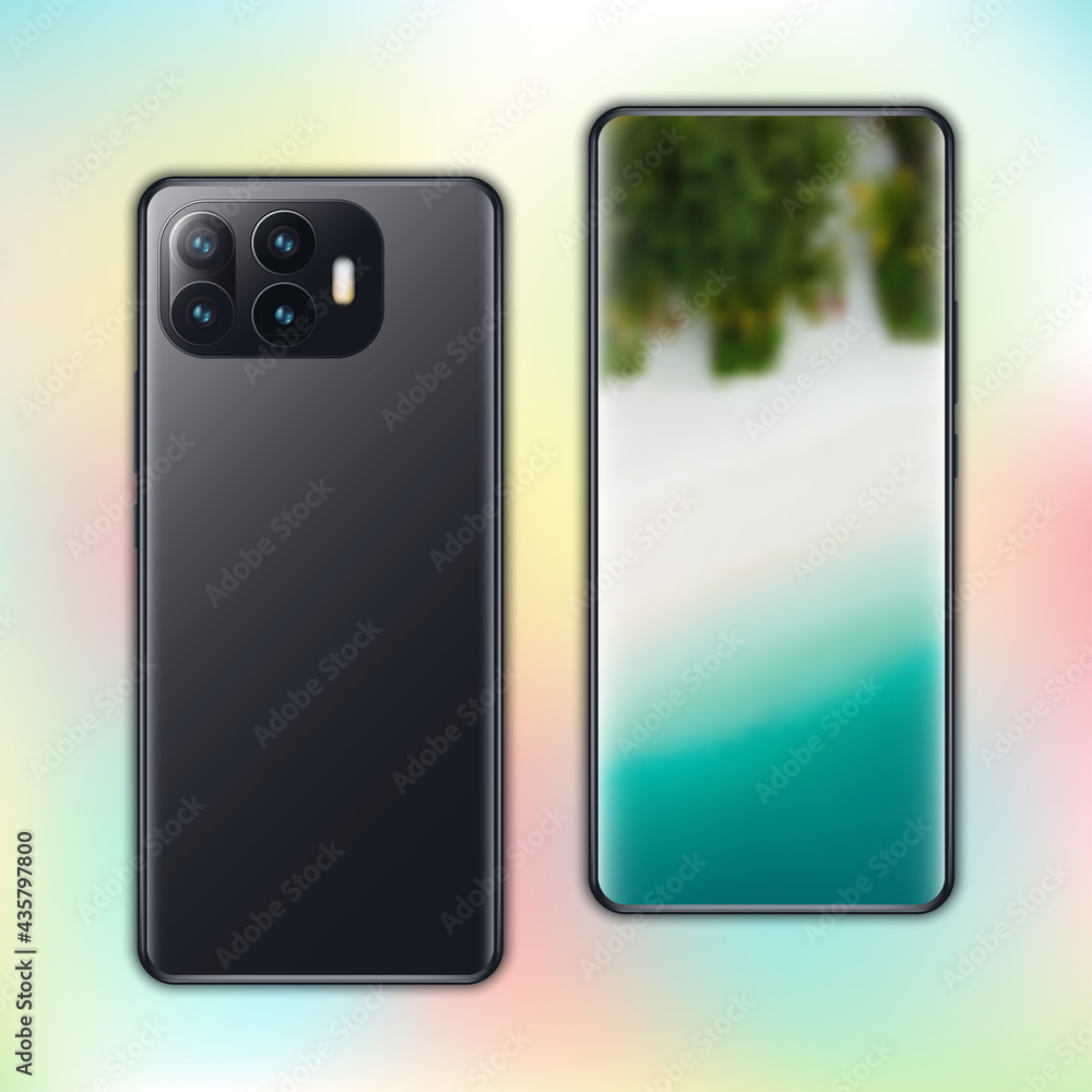 New Realistic smartphone front and back. Vector Realistic and detailed ...