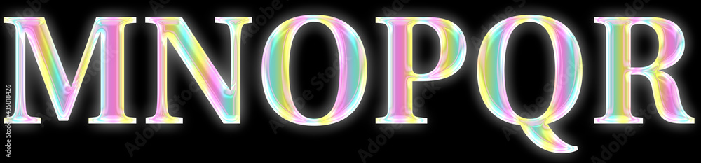 holographic chrome text alphabet Stock Illustration | Adobe Stock