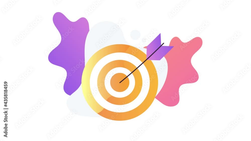 digital marketing strategy animation, target animation. 4K seamless ...