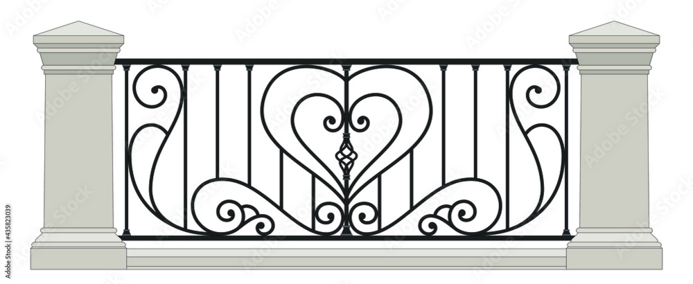 Iron railings. Luxuty forging design. Blacksmithing. Metal work ...