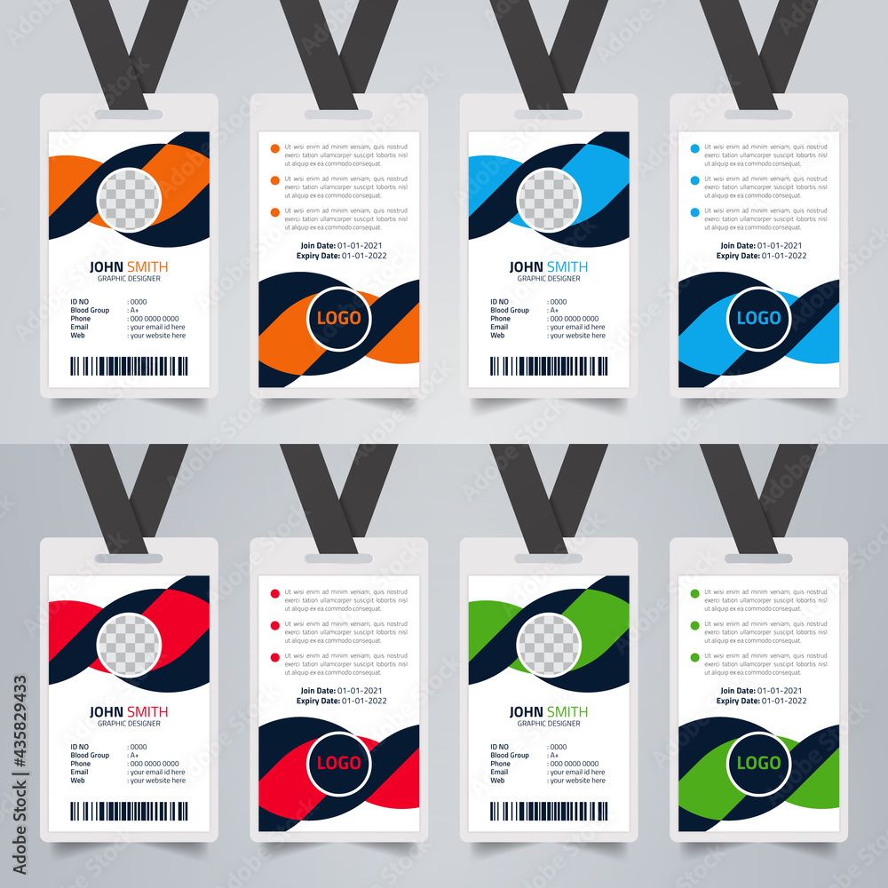 Creative office ID card template design. Modern Corporate Business ...