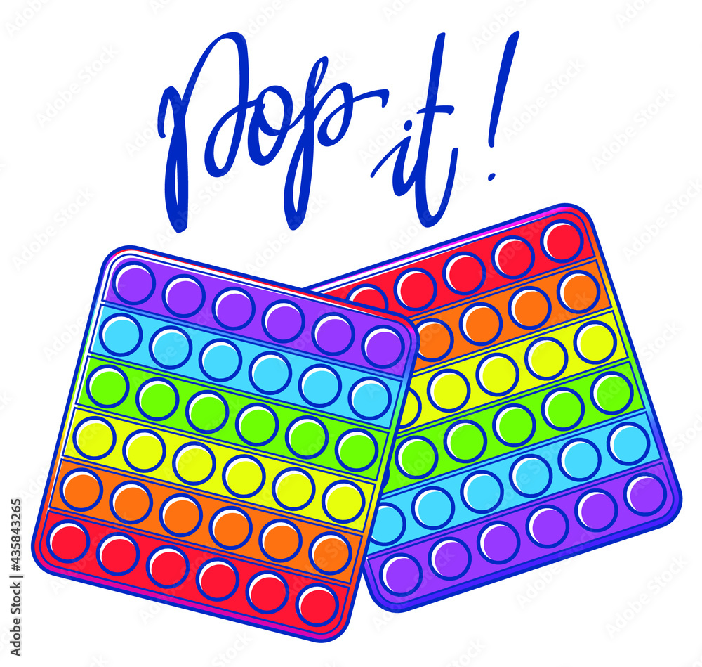 Trendy antistress pop-it fidget sensory toy. Cartoon vector ...