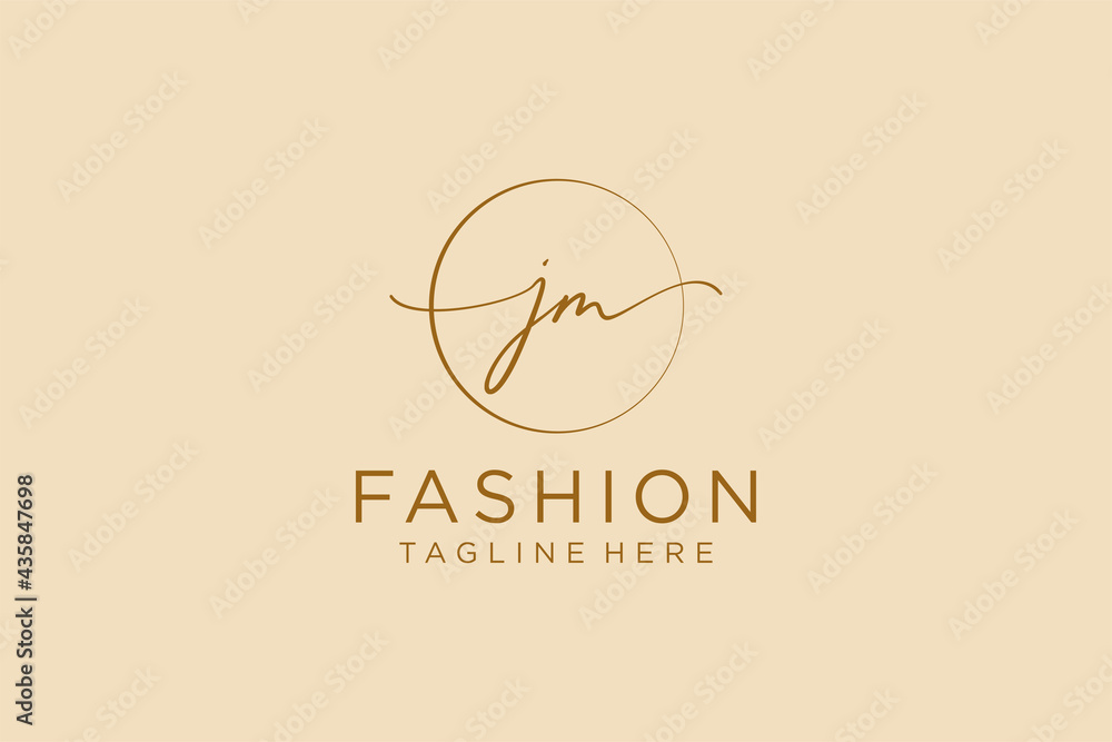 Vetor do Stock: initial JM Feminine logo beauty monogram and elegant ...