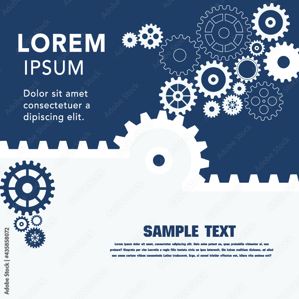 Abstract techno gear background with geometric colorful gear wheels ...