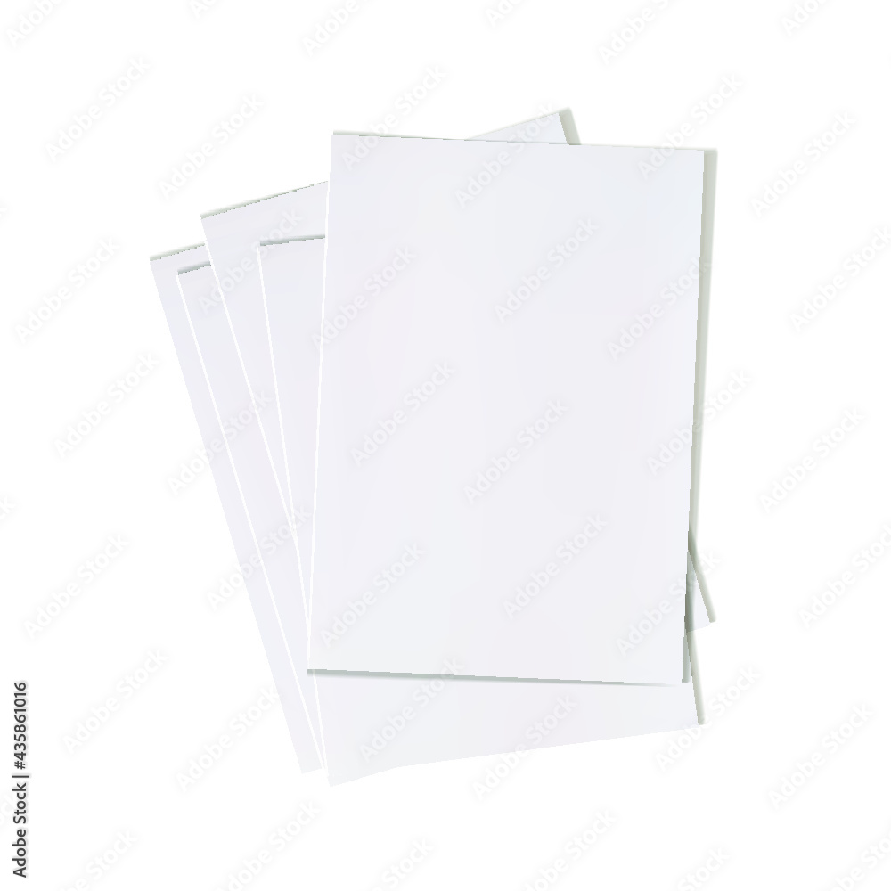 Vector paper cards stack isolated on white background, white paper ...