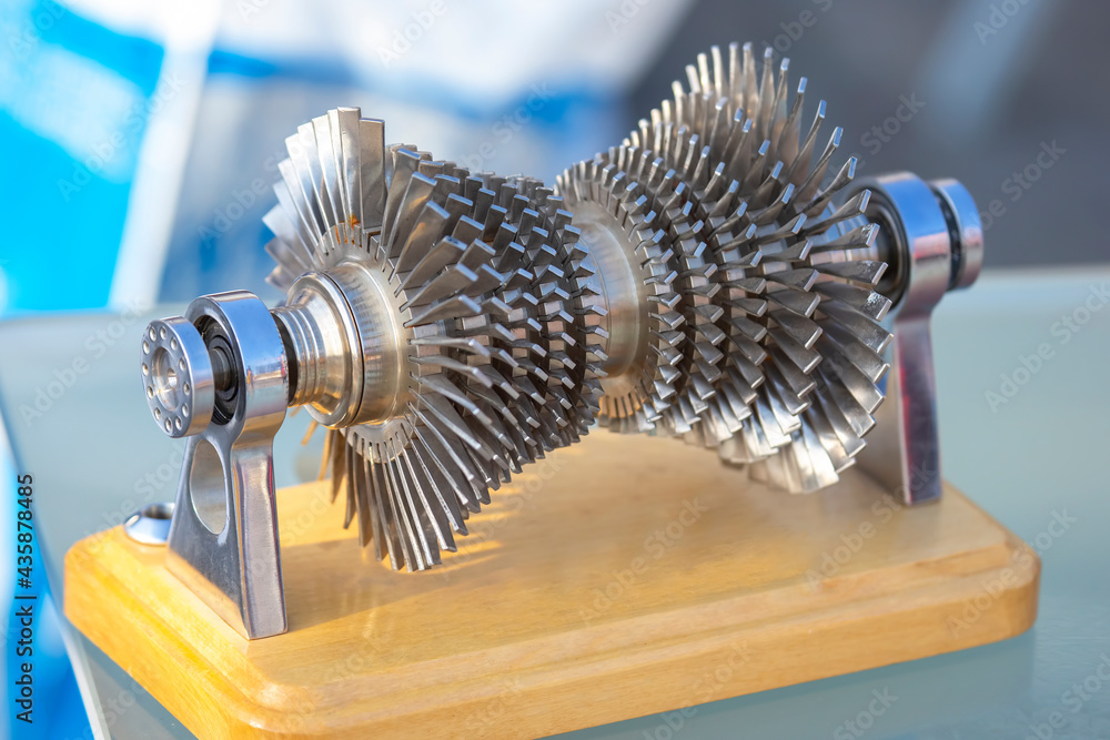 visual model of the mechanism of a rotary turbine unit Stock Photo ...