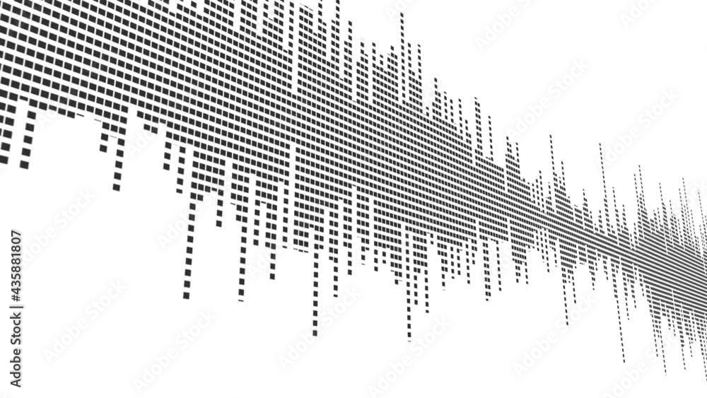 Visualization of voice record, artificial intelligence. Music equalizer ...