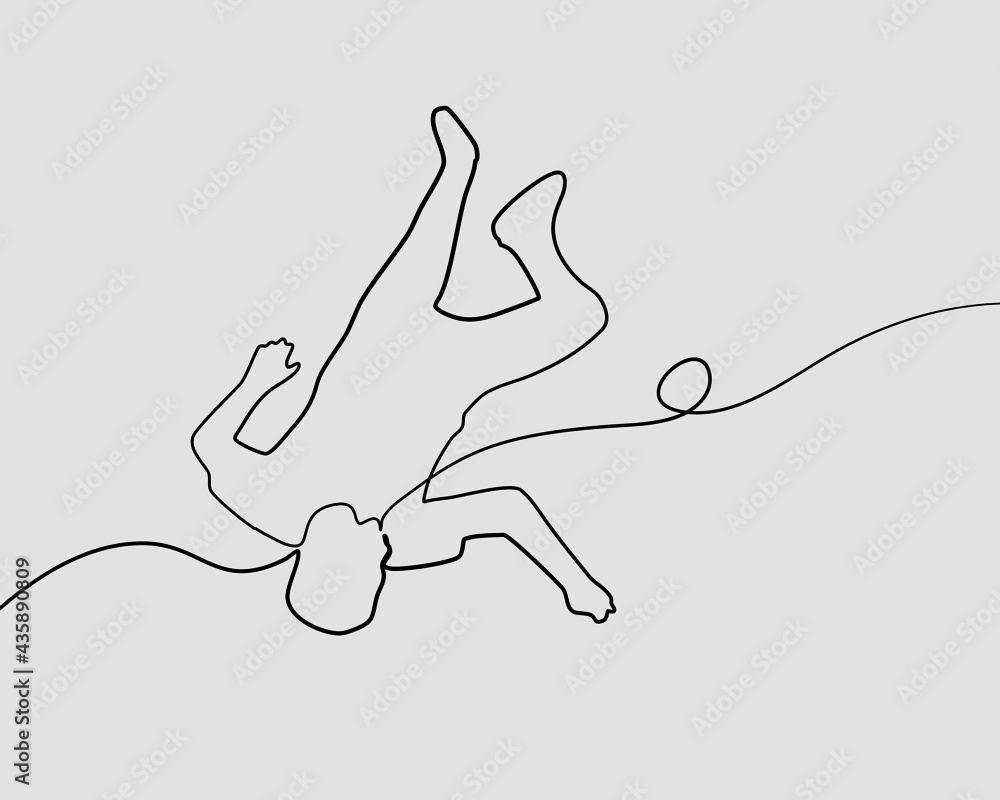 Continuous line, Top Down Shot of a Man after Accident. Drawing of set ...