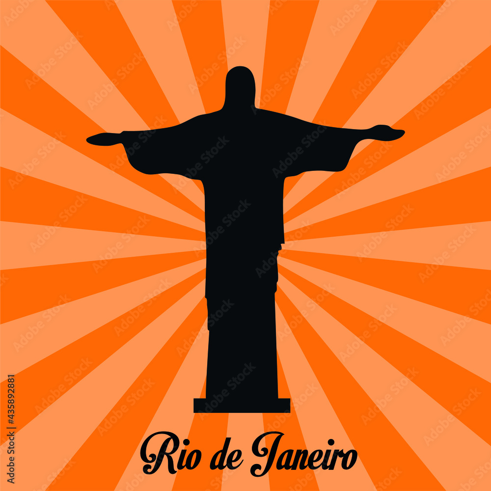 Travel sticker Brazil. Vector illustration. Christ the redeemer ...