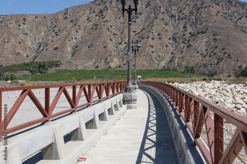 Concrete and Rebar Bridge over the Santa Ana River in California ...