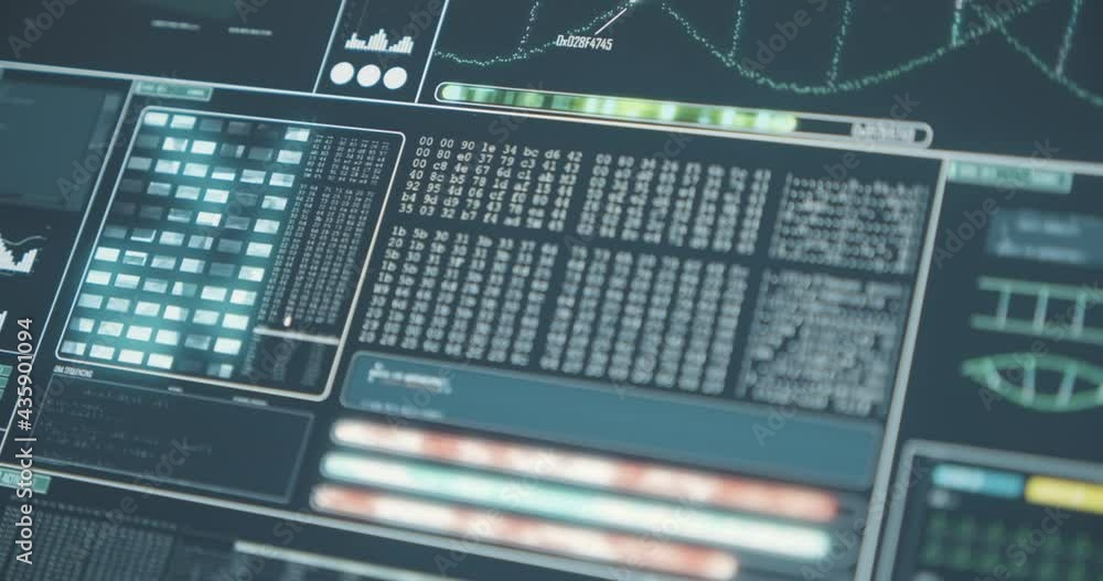 Vídeo do Stock: Data analysis monitor screen dna sequencing digital ...
