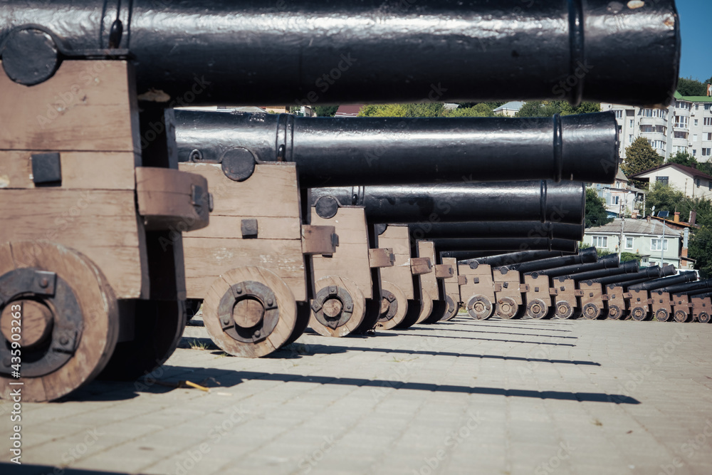 Replica cannons from battleship Goto Pristancia on Admiralteyskaya ...