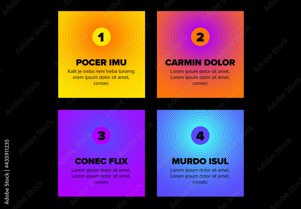 Color Square Infographic Steps Layout Stock Template | Adobe Stock