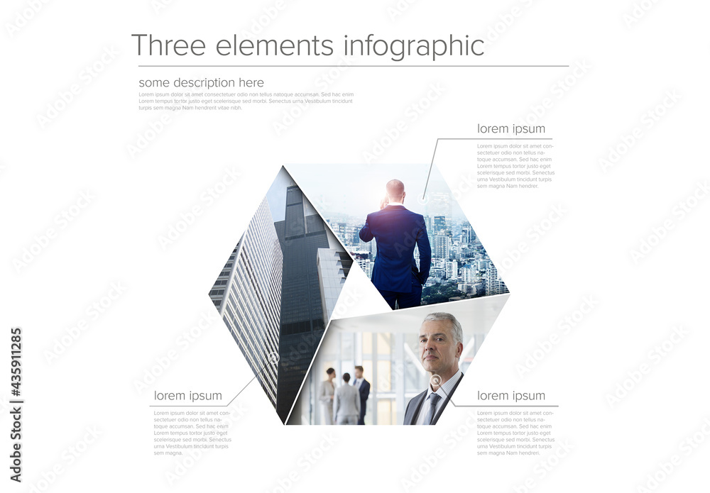 Abstract Shape Infographic Layout with Photo Placeholders Stock ...