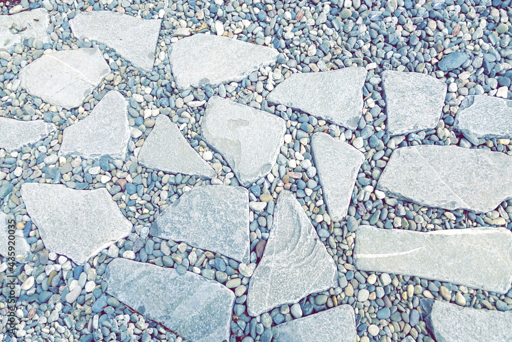 Decorative Tiled Footpath from Natural Stones Tiles. Tiled Walkway from ...