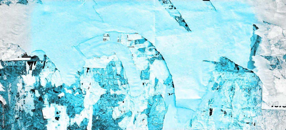 Crumpled Creased Paper and Torn Posters Wide Texture or Background ...