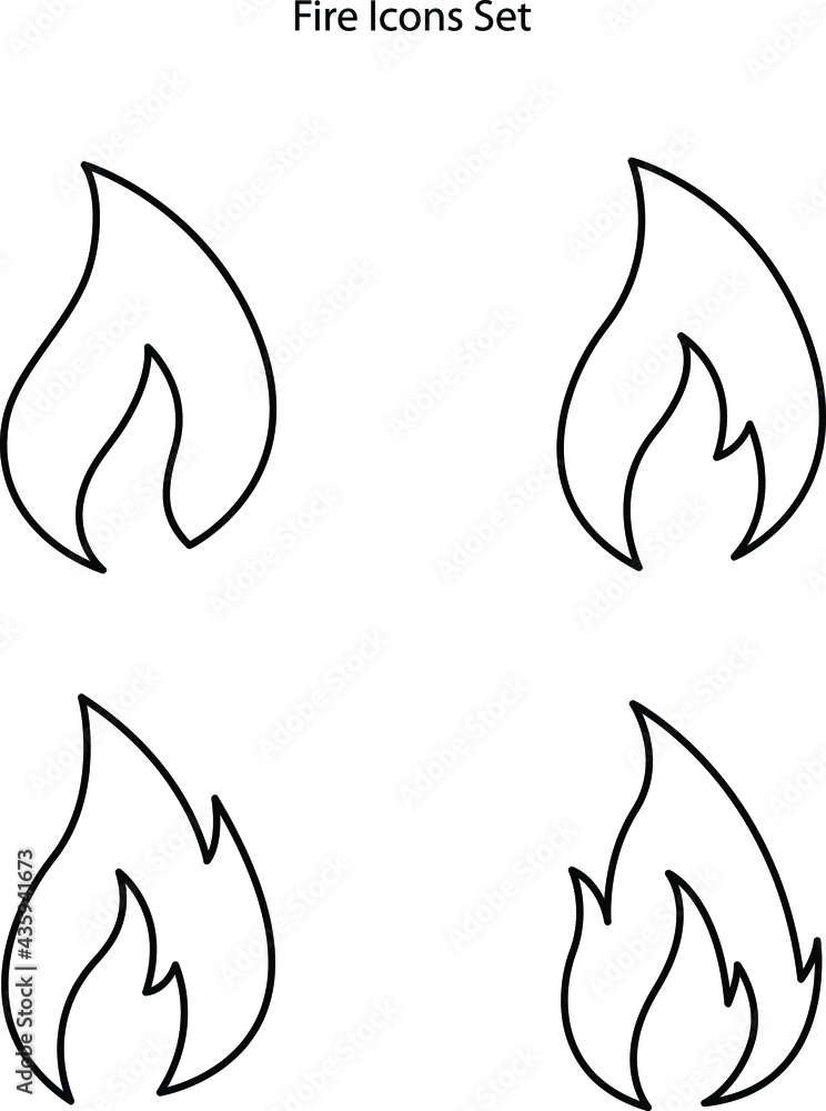 fire icons isolated on white background. fire icon thin line outline ...
