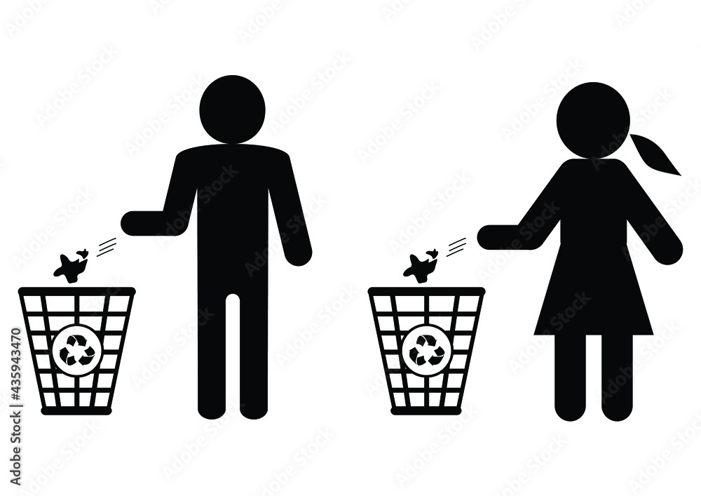 man and woman throwing trash vector image Stock Vector | Adobe Stock