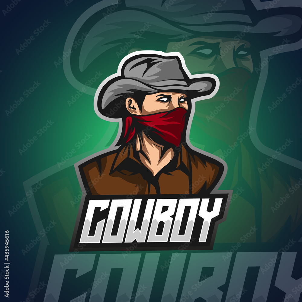 Vector Illustration bandit logo mascot with red mask for teammate ...