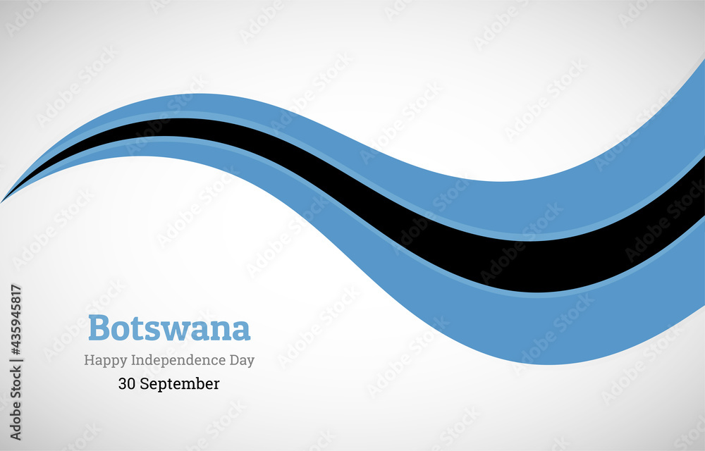 Abstract shiny Botswana wavy flag background. Happy independence day of ...