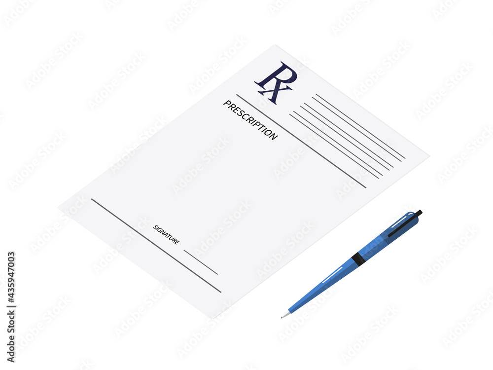 Prescription pad, rx medical form. Realistic paper document template of ...
