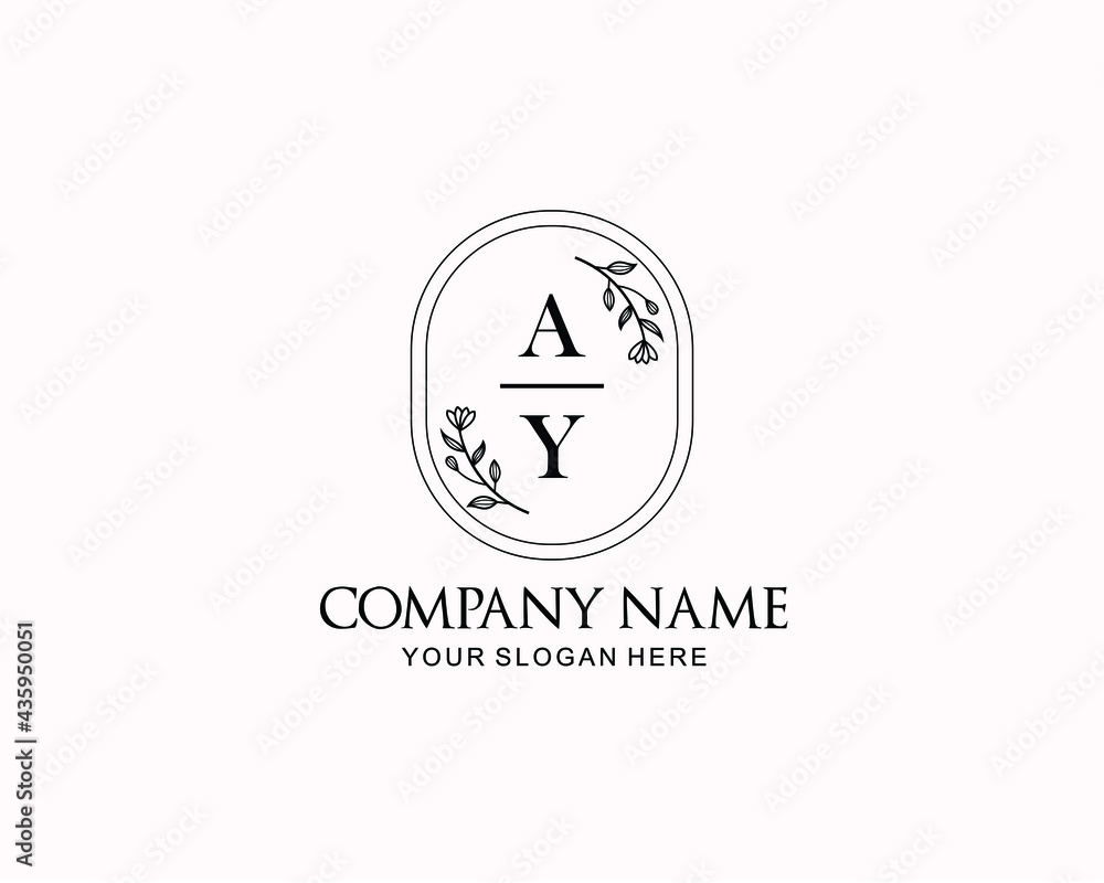 Initial AY Handwriting monogram logo Vector Stock Vector | Adobe Stock