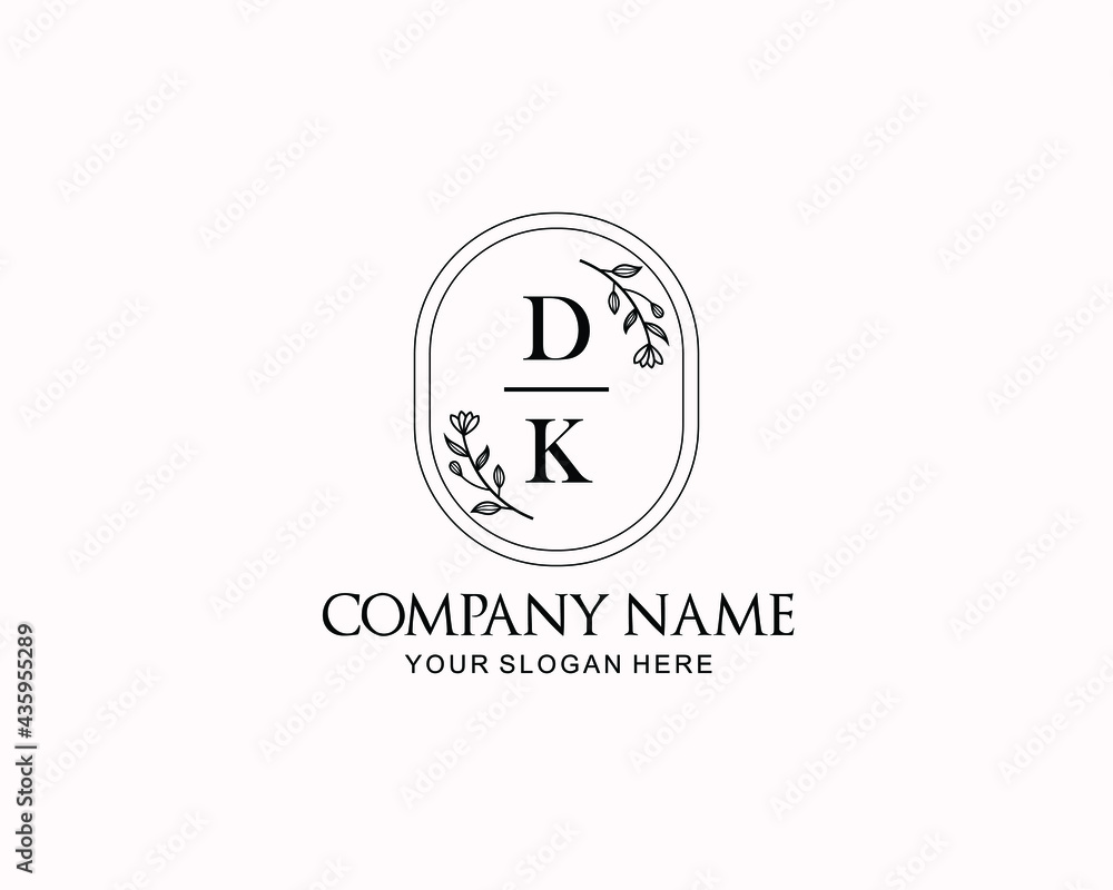 Initial DK Handwriting monogram logo Vector Stock Vector | Adobe Stock