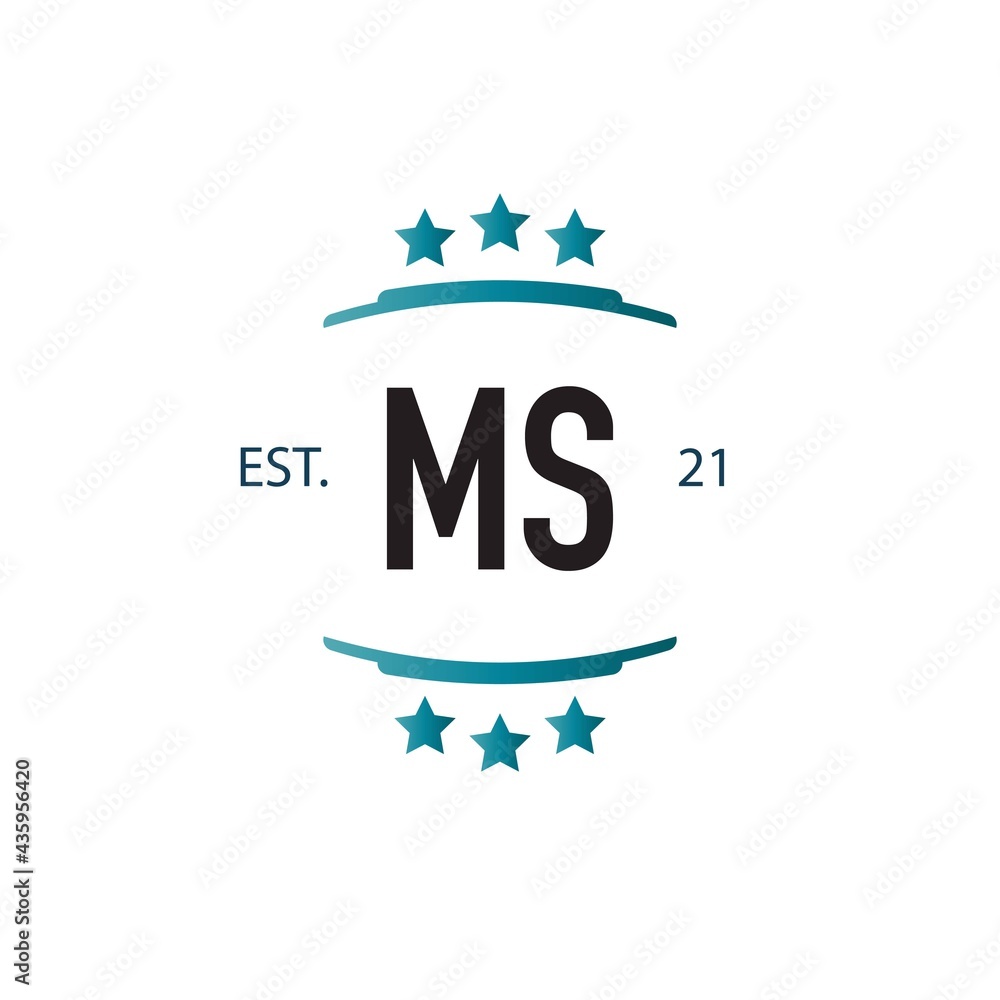 Initial Letter MS Star Creative Logo Design Template. Star template ...