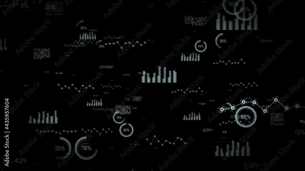 Stockvideo Motion graphic of Technology icon with chart graph, line ...