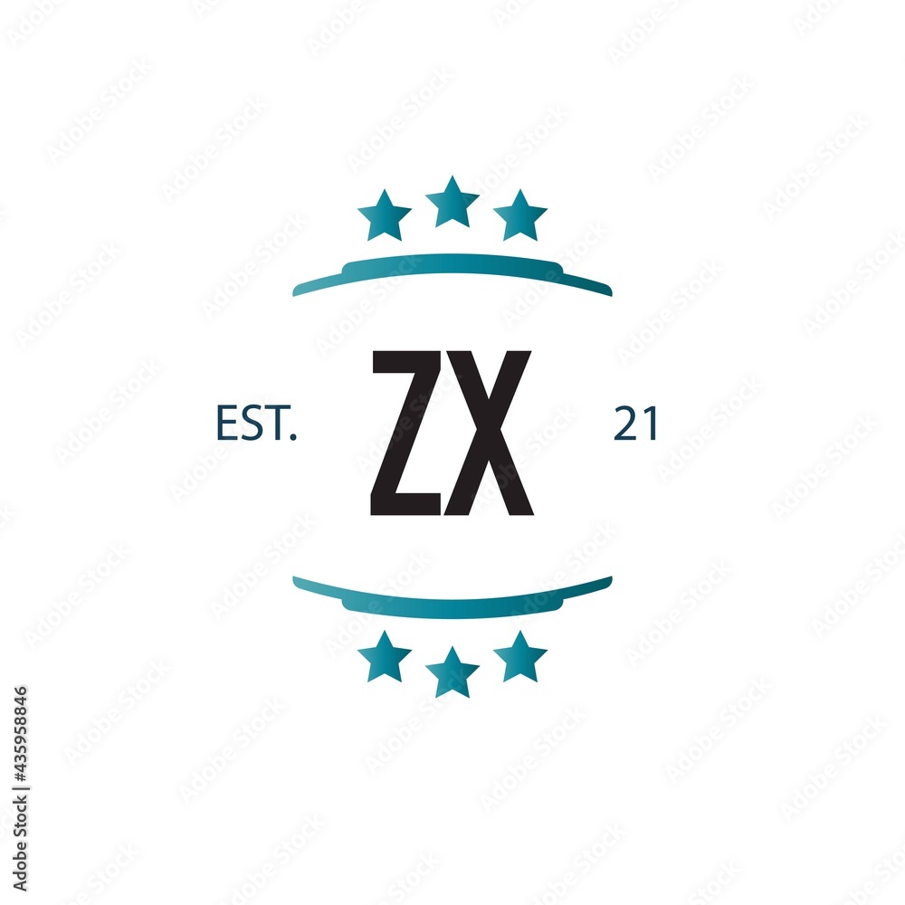 Initial Letter ZX Star Creative Logo Design Template. Star template ...