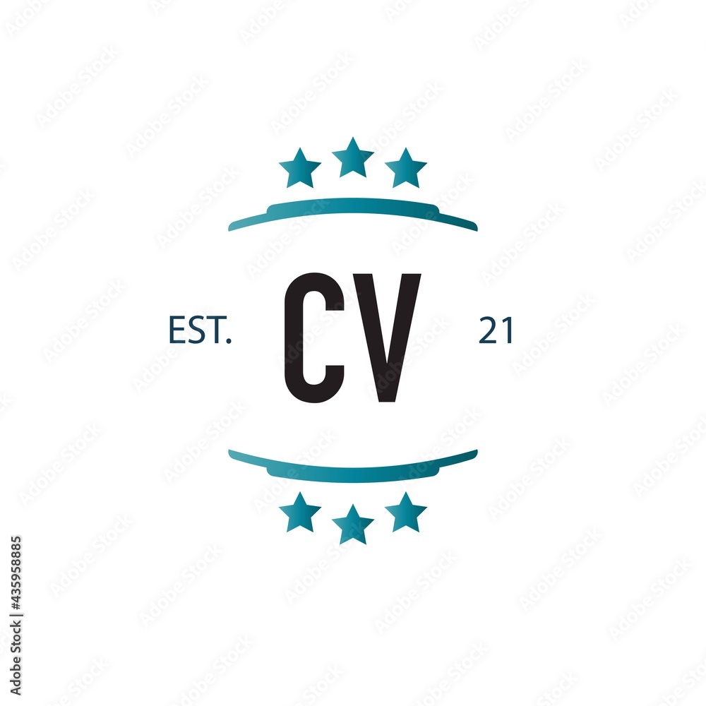 Initial Letter cv Star Creative Logo Design Template. Star template ...