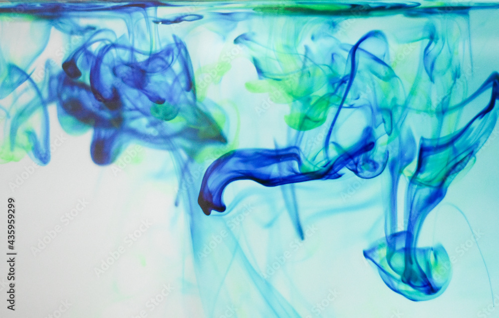 Methylene blue chemical reaction in water Stock Photo | Adobe Stock