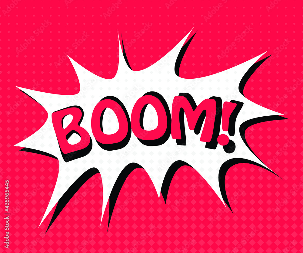 Boom comic pop art text Stock Vector | Adobe Stock