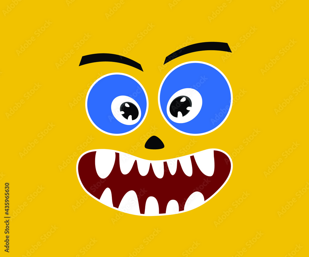 Horror monster face open mouth vector illustrator Stock Vector | Adobe ...