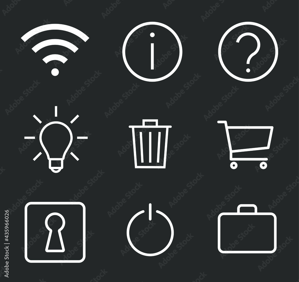 Web application interface icon collection. Internet page and website ...
