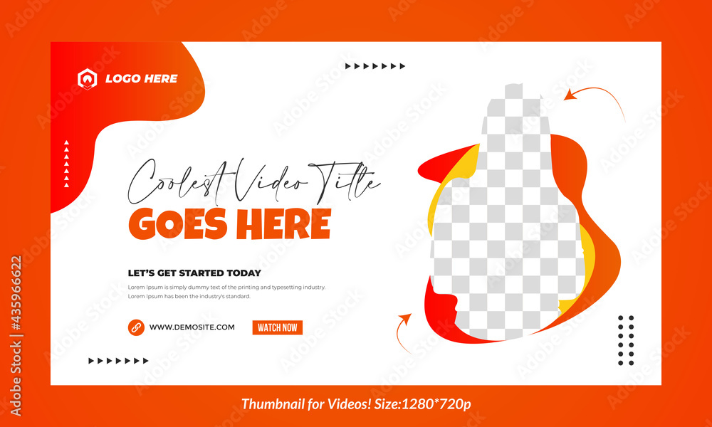 Editable minimalist thumbnail design template multiple color Stock ...