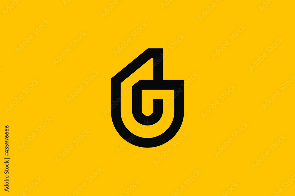 GU logo letter design on luxury background. UG logo monogram initials ...