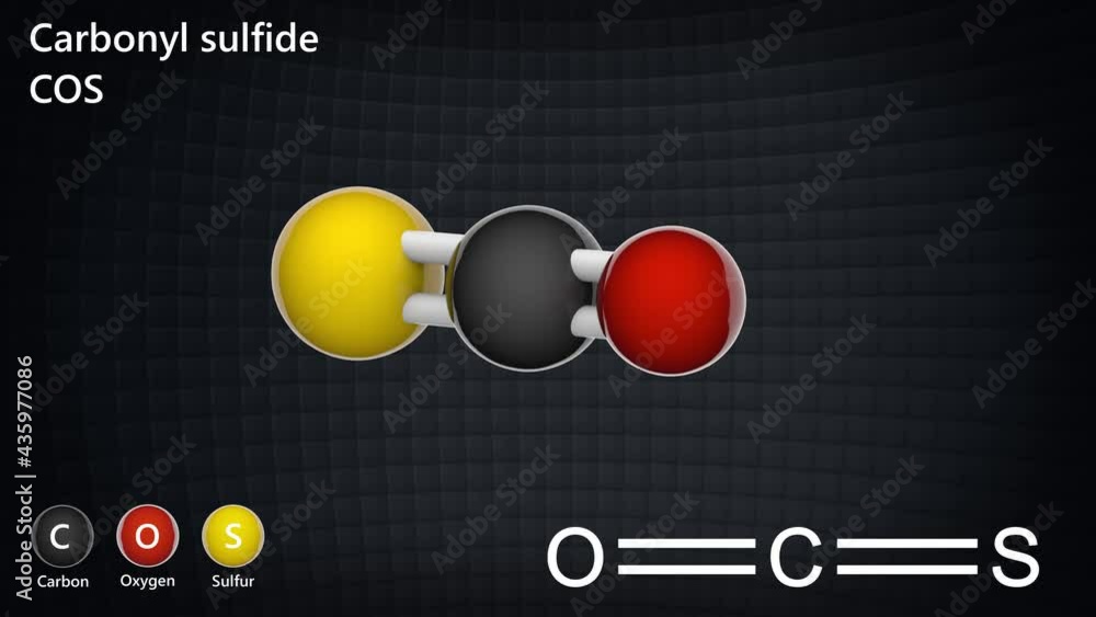 Video Stock Molecular structure of Carbonyl sulfide (Carbon oxide ...