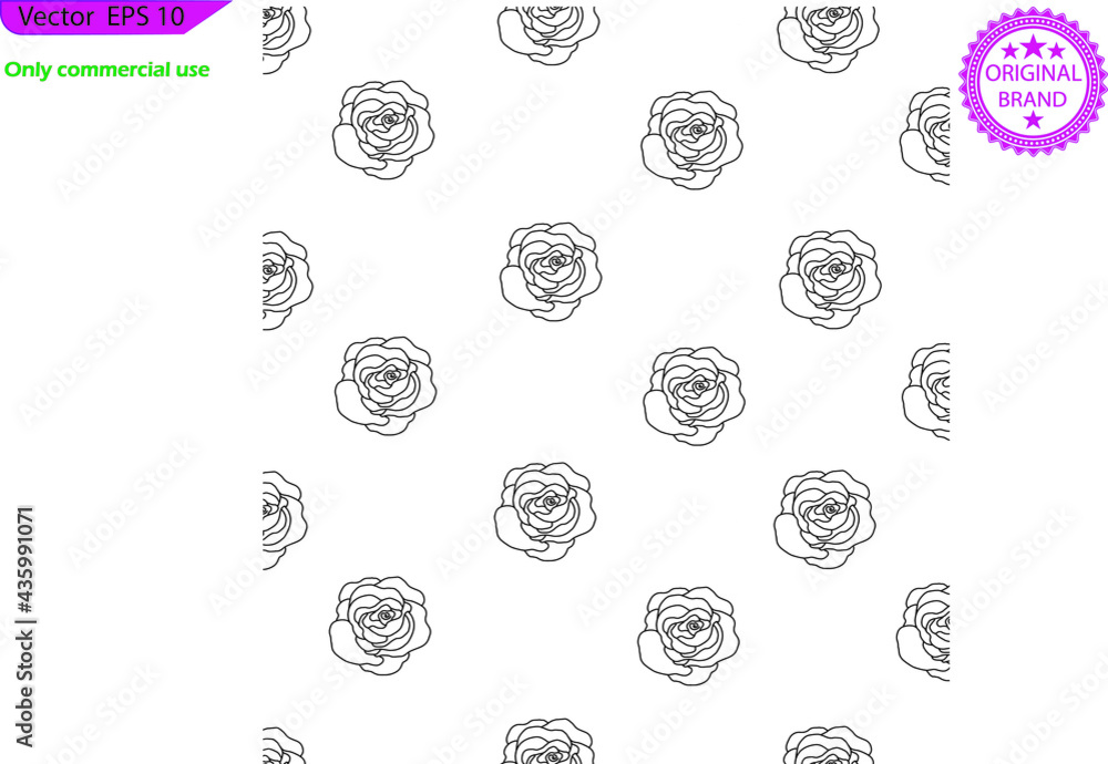 Rose flower isolated on a transparent background. Rose silhouettes ...