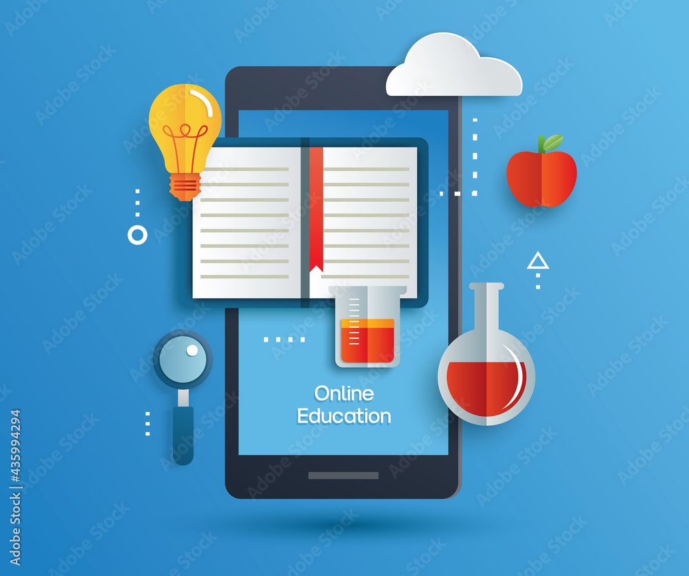 Online education learning on mobile phone. Learning at home with social ...