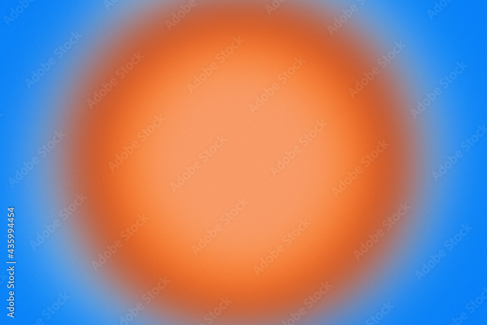 Blue, orange natural round Grainy Gradient. Circle Mysterious halo ...