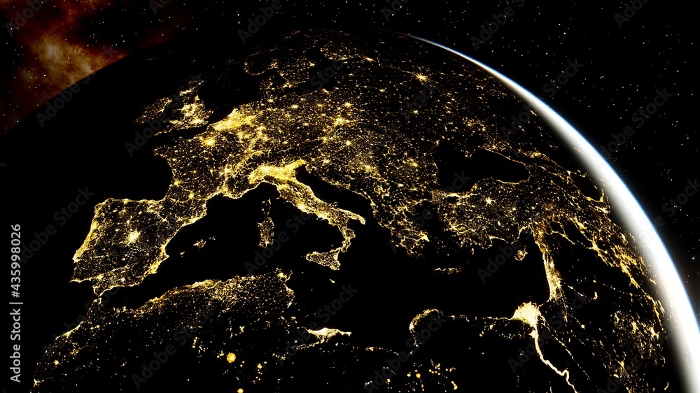 Europe From Space At Night