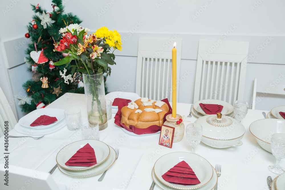 Patron Saint Day, Bread prepared in the traditional way for a holy day ...