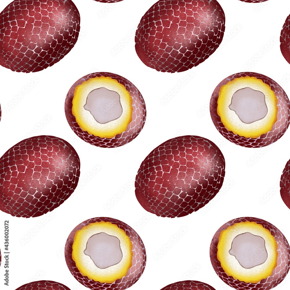 Hand drawing textured illustration of ita palm seamless pattern ...