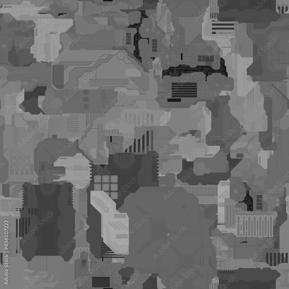 Seamless repeating pattern of height maps. Can be used for futuristic ...