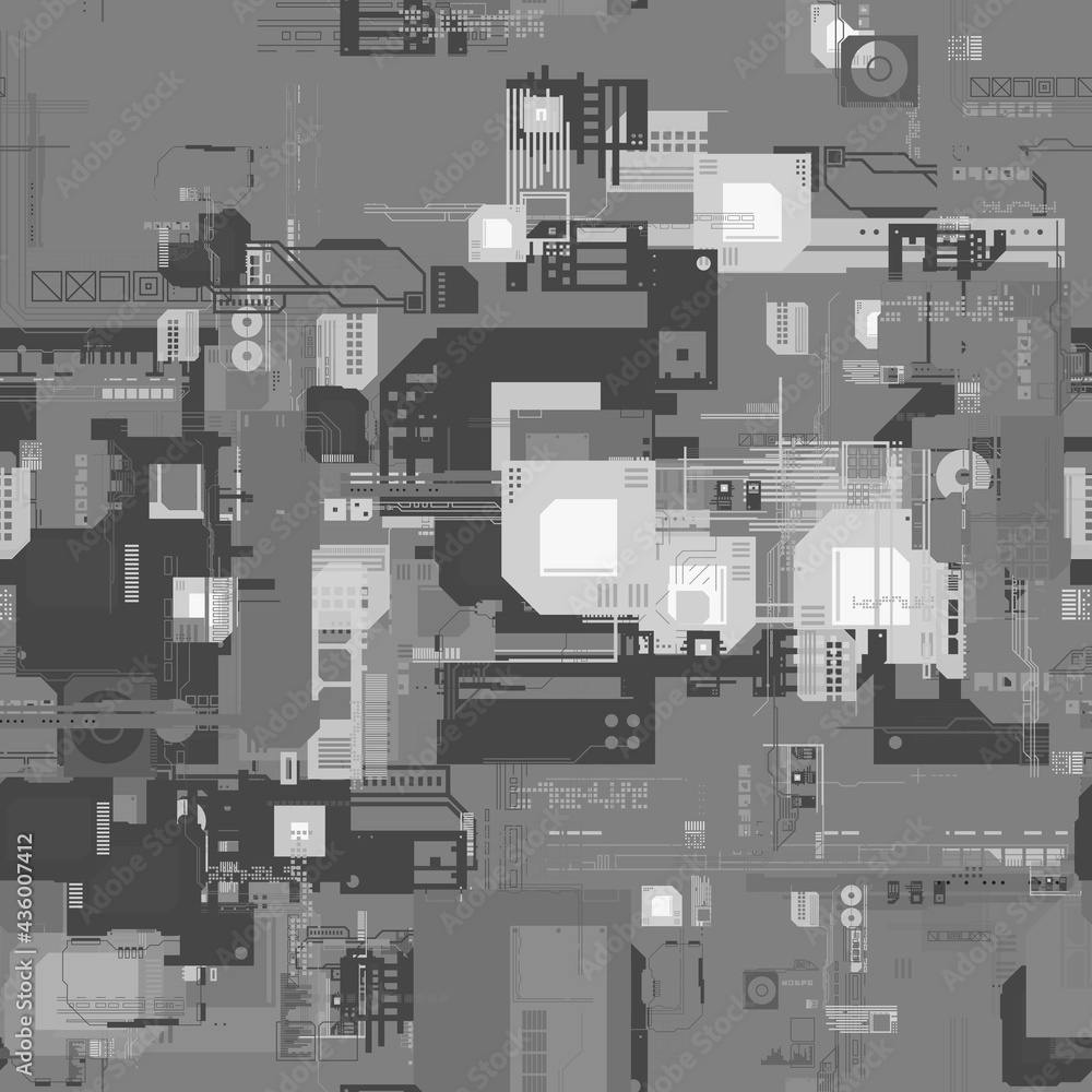 Seamless repeating pattern of height maps. Can be used for futuristic objects in 3D Stock ...