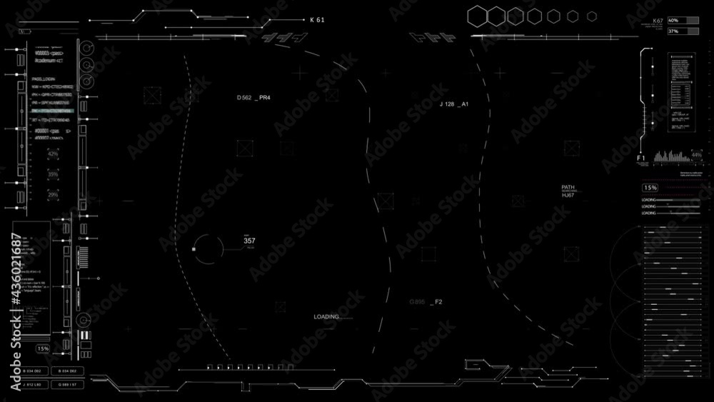 PNG Alpha.HUD with dashes and 2D GFX elements technological futuristic ...
