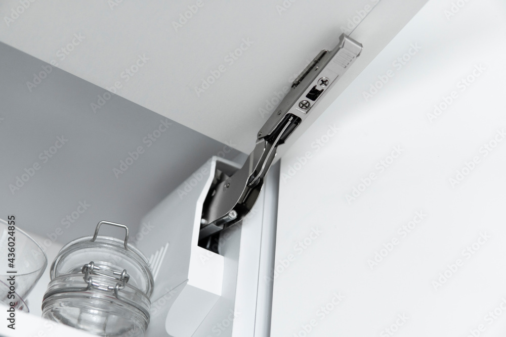 Kitchen cabinet with open fronts. Lift system for bifold fronts for ...