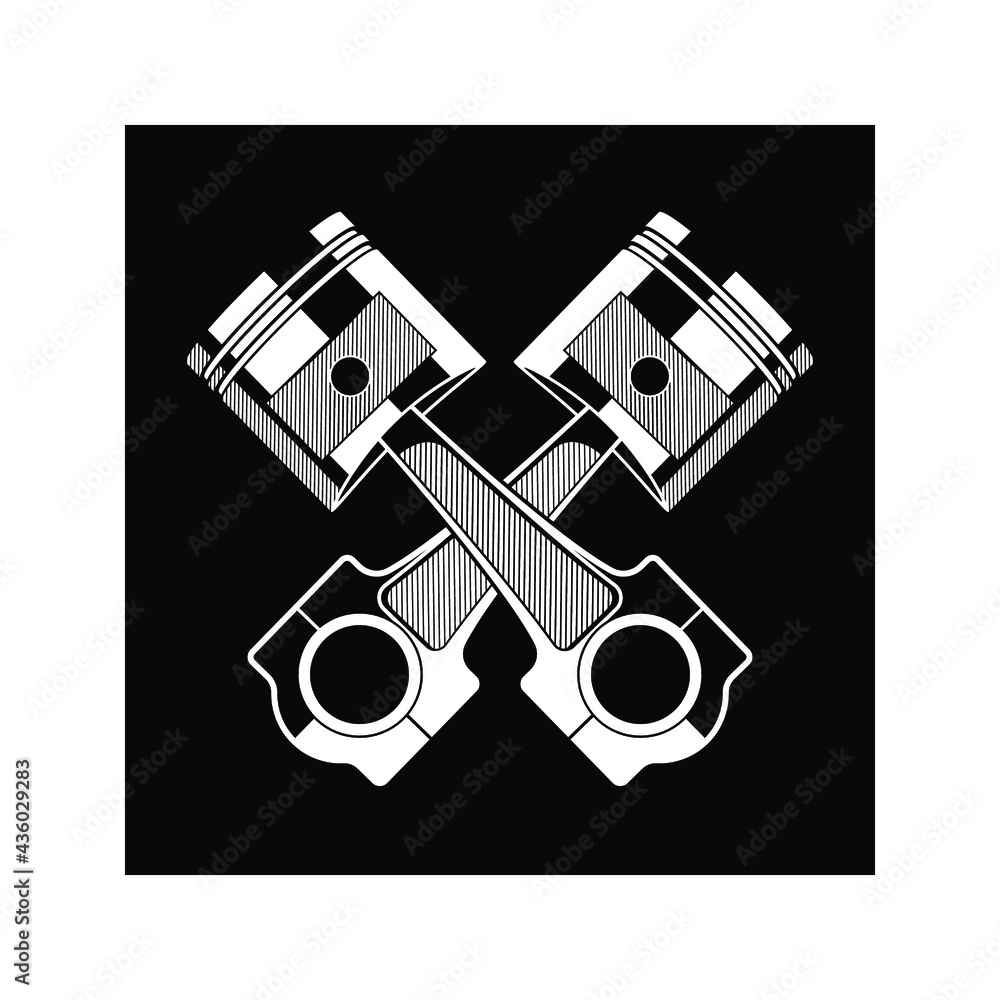 Pistons icon isolated on white background vector illustration. Car ...