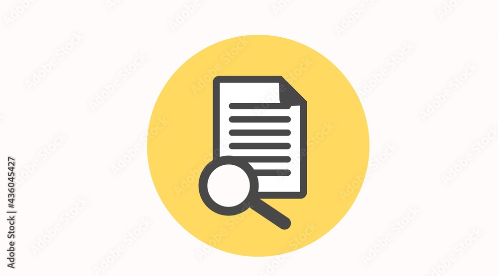 Search File Icon. Vector glat isolated illustration of a file and a ...